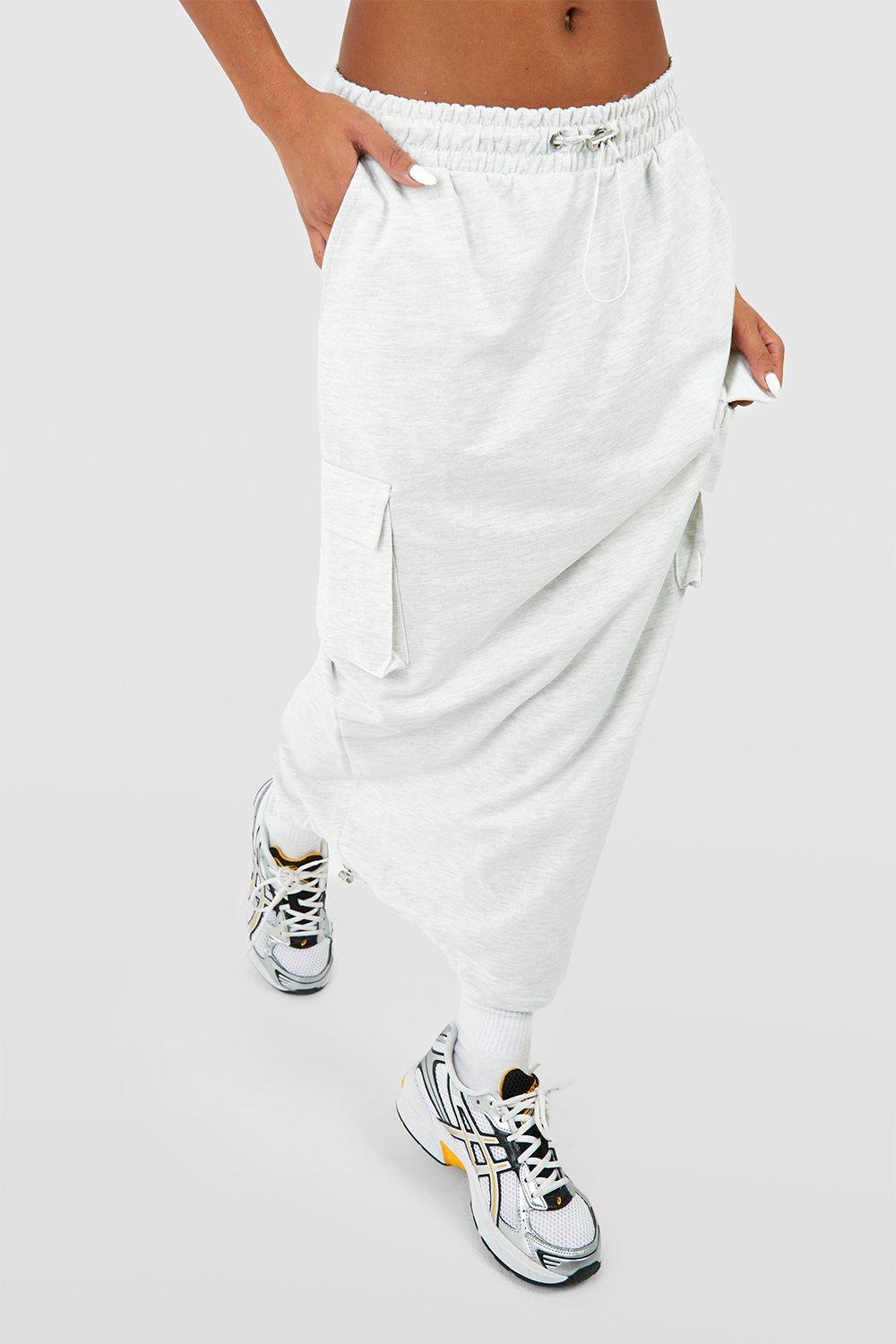 Cargo Pocket Midi Sweat Skirt | boohoo USA Cargo Pocket Midi Sweat Skirt | boohoo USA